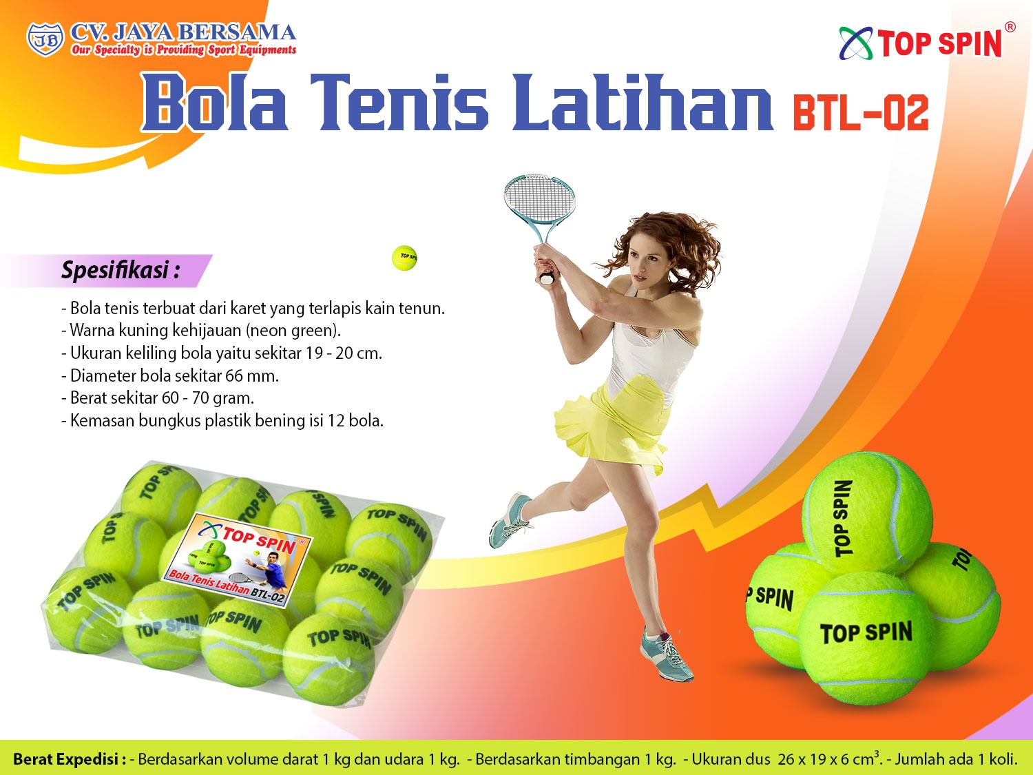 Bola Tenis Latihan BTL-02 - Distributor Alat Olahraga